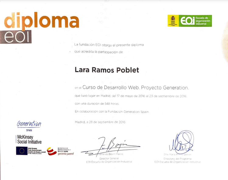 Lara Ramos Poblet - Web developer